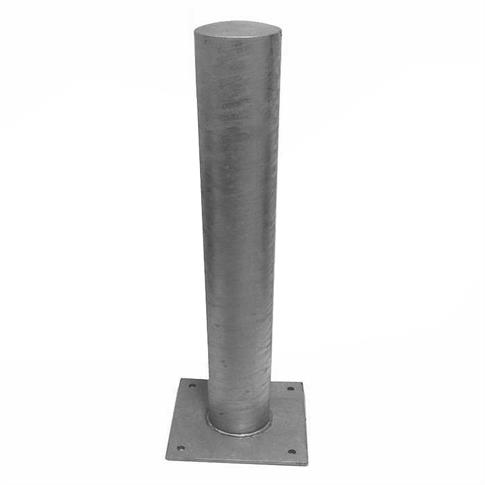 168mm heavy-duty galvanised steel bollard - bolt down - (BO7.MS3 ...