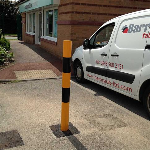 76mm galvanised steel bollard - root fix - (BO2.MS1) | Barricade Ltd