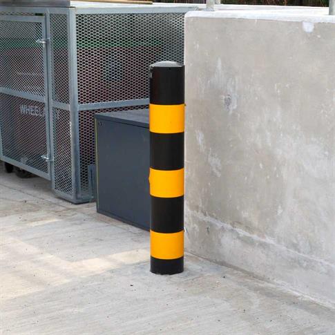 90mm steel service yard bollard - (BO2.HD2) | Barricade Ltd