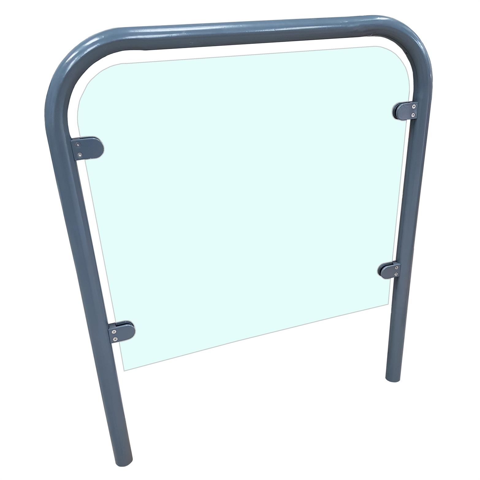 Mild steel door guard - glass infill - (HB1.DB1) | Barricade Ltd