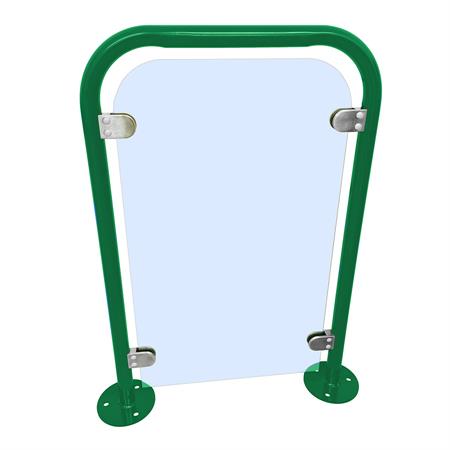 Mild steel glass infill door guard - bolt down - (HB1.GI1) | Barricade Ltd